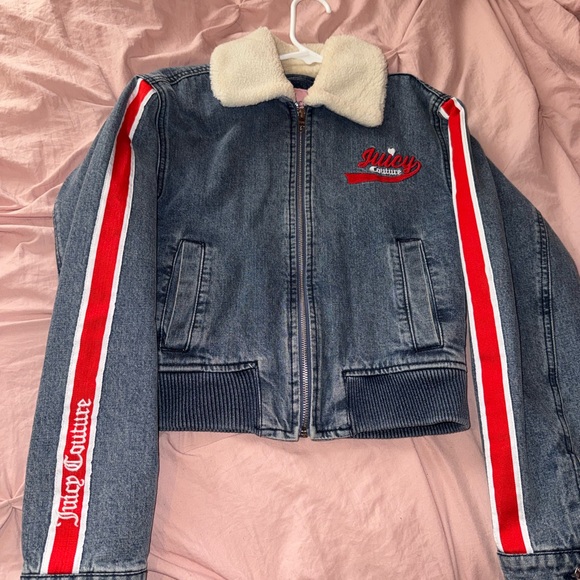 Juicy Couture | Jackets & Coats | Juicy Couture Denim Jacket With Red ...
